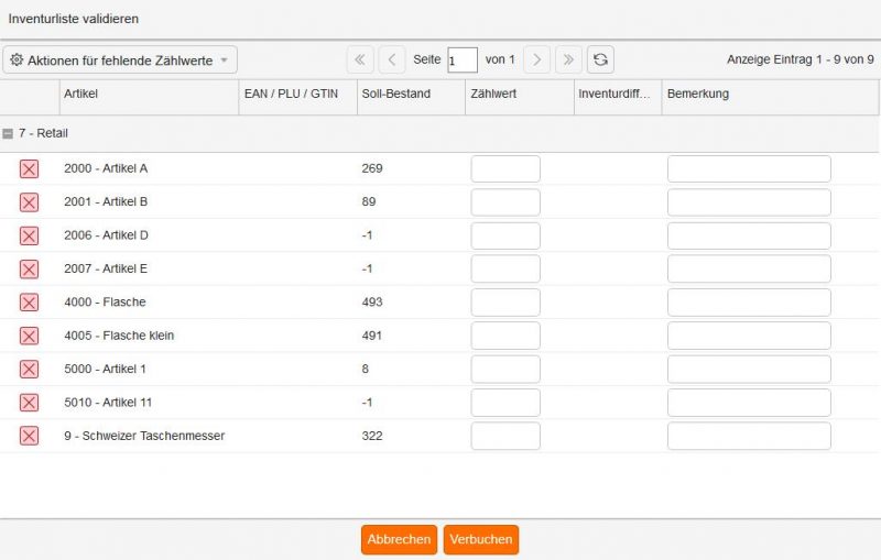 Inventuren durchführen » Handbuch | KORONA.pos